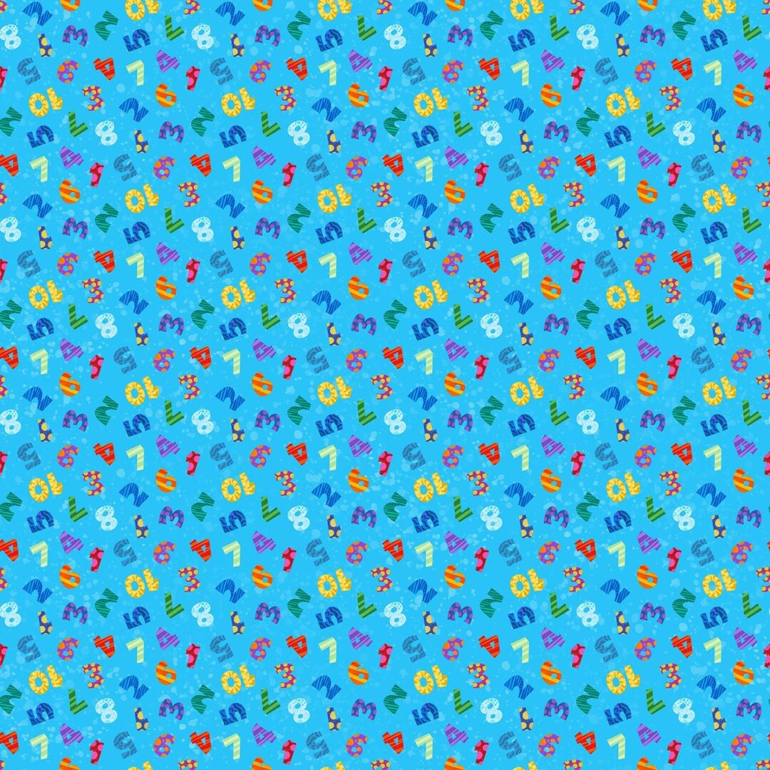 ABC 123 Large Numbers Light Blue - Etsy