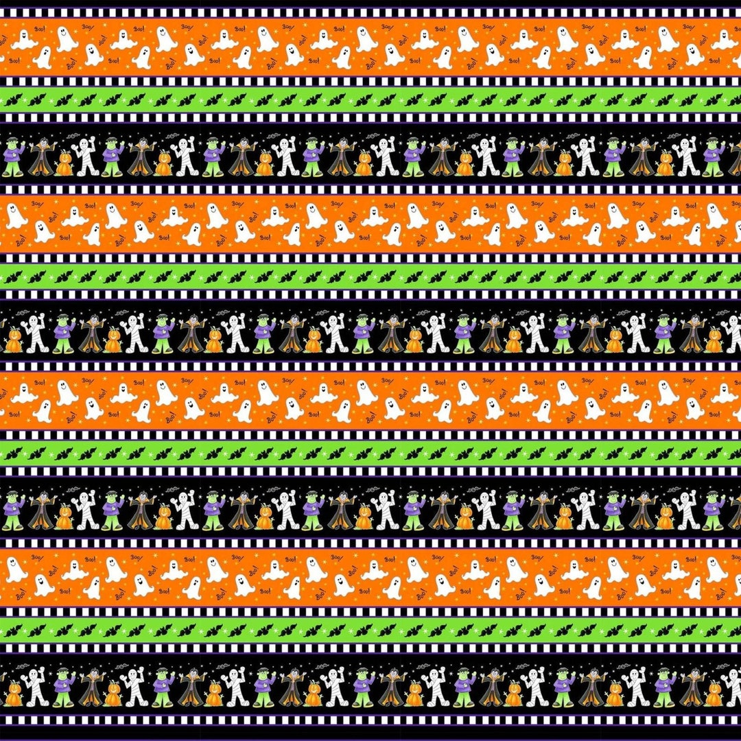 Boo With Glow Multi Border Stripe - Etsy