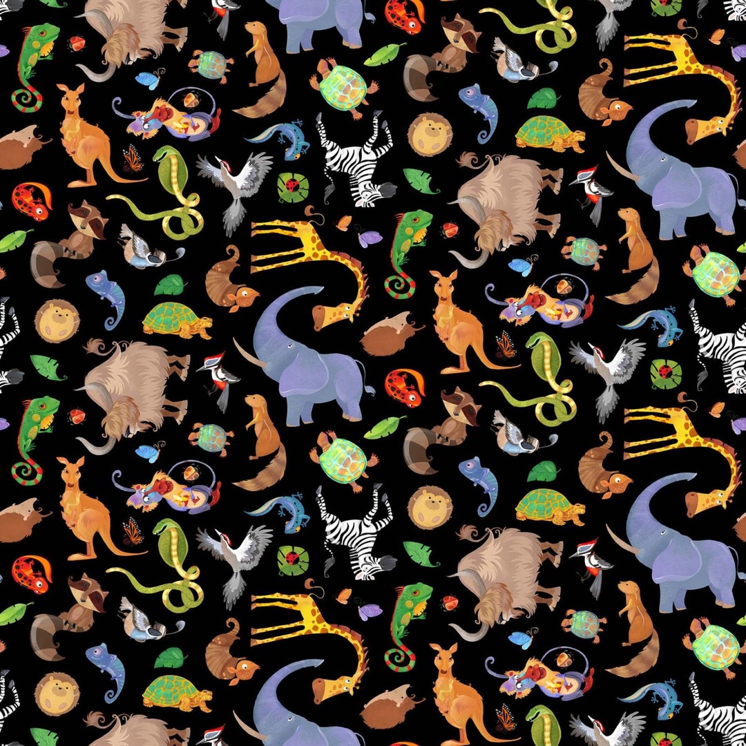 ABC 123 Animal Toss Black Multi - Etsy