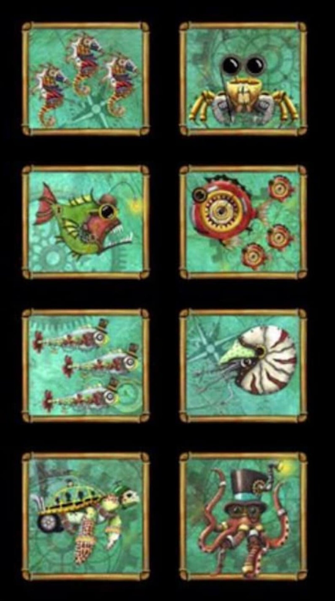 Aquatic Steampunkery Aquatic Picture Panel Black - Etsy
