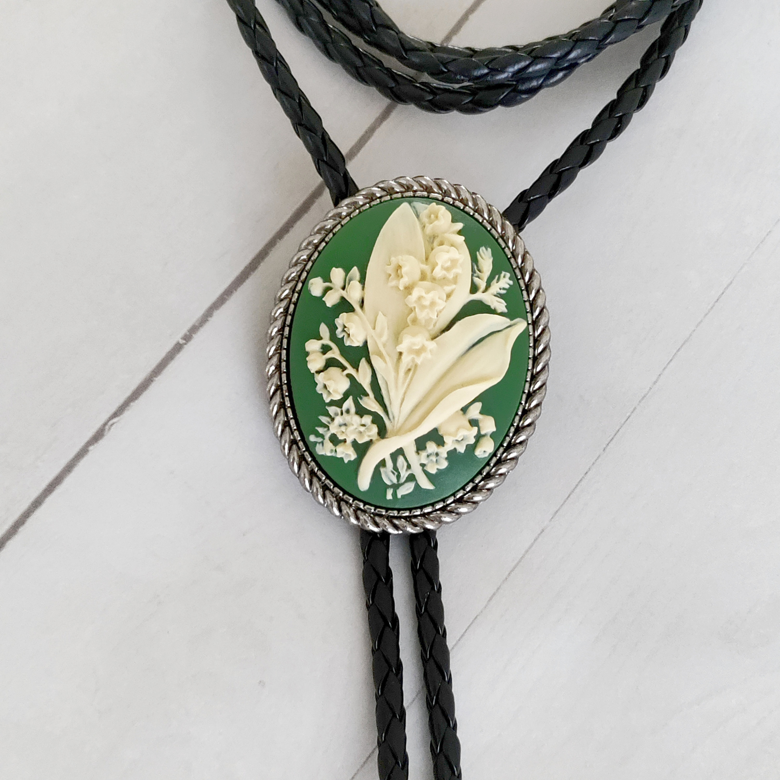 Floral Cowboy Ties, Western Bola, Bolo Ties Custom Birth Month Flower String Tie Lily of the ...