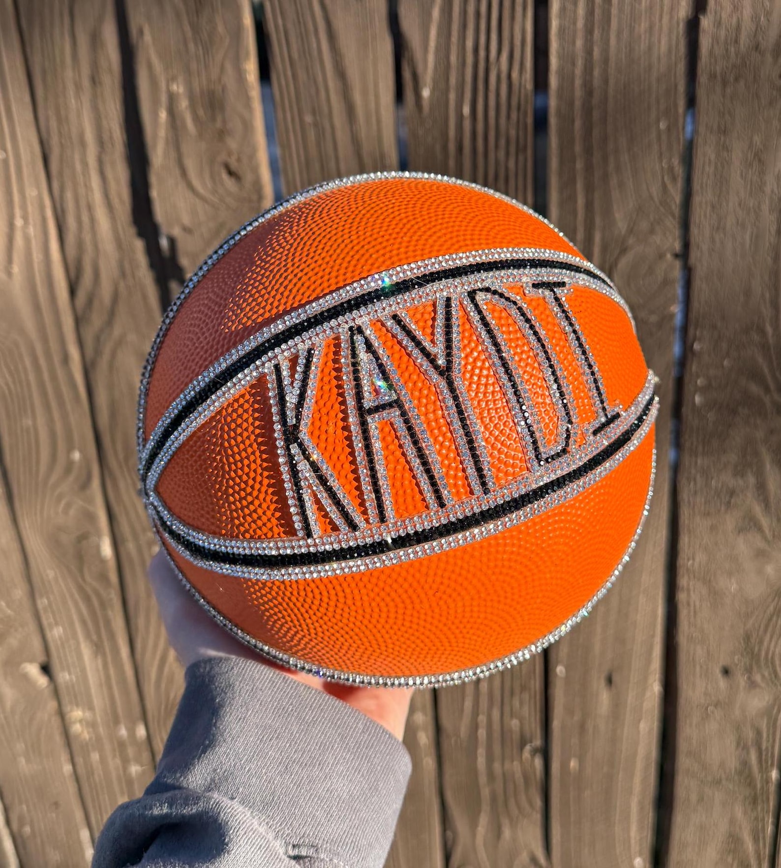 CUSTOM GEMSTONE BASKETBALL Halfcoverage Personalized Team Bedazzled ...