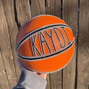 CUSTOM GEMSTONE BASKETBALL Halfcoverage Personalized Team Bedazzled ...