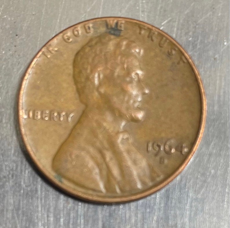 1964 Penny L Liberty On Edge Of Coin Etsy