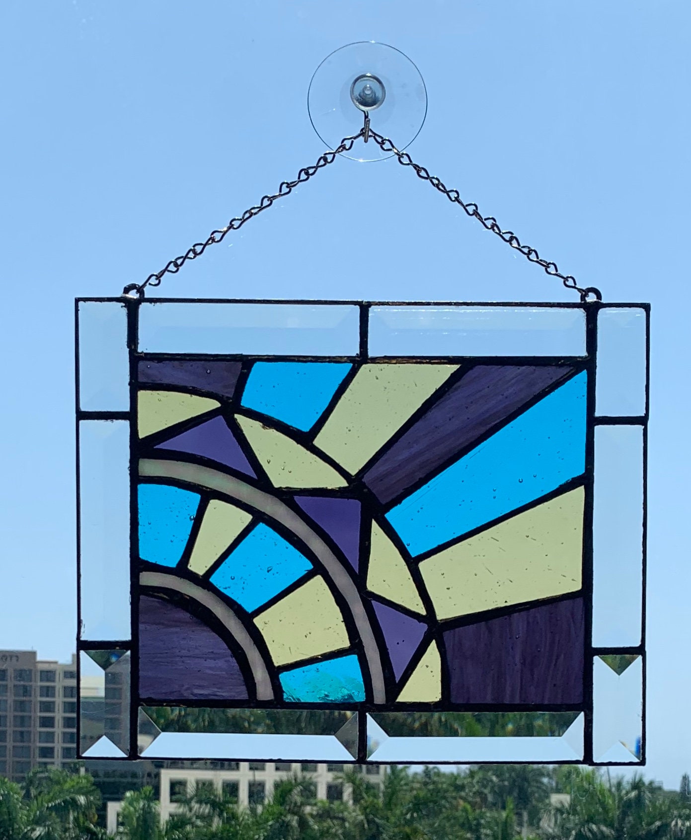 Stained Glass Sun Panel Window Hanging - Etsy