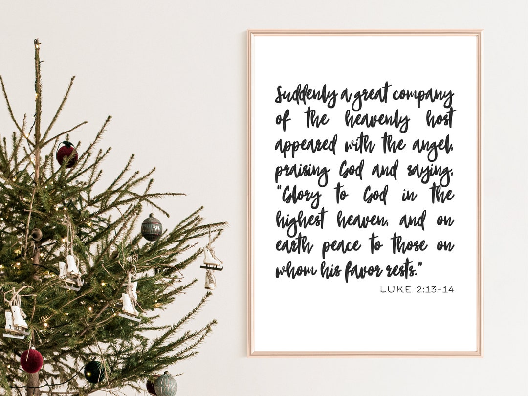 Luke 2:13-14 *DIGITAL* Word Art Set | Wall Art | Digital Print | Bible ...