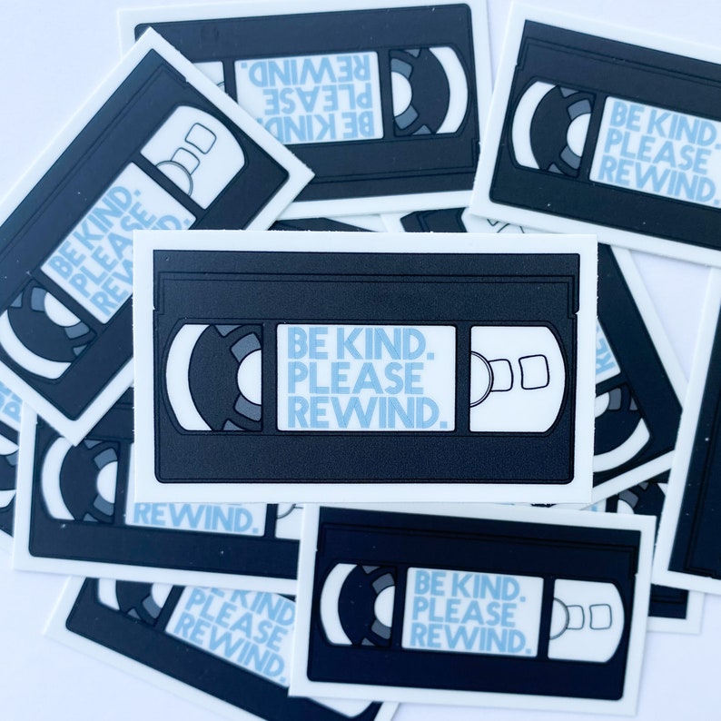 Be Kind Please Rewind Vinyl Sticker Retro Retro Sticker - Etsy
