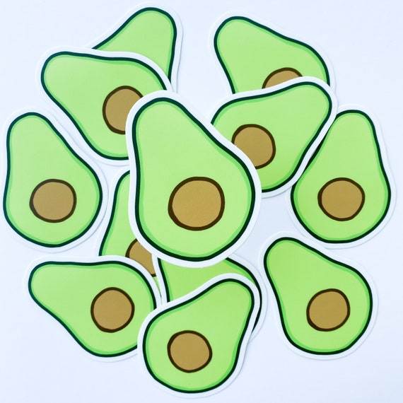 Avocado Vinyl Sticker Avocado Sticker Avocado Fruit | Etsy