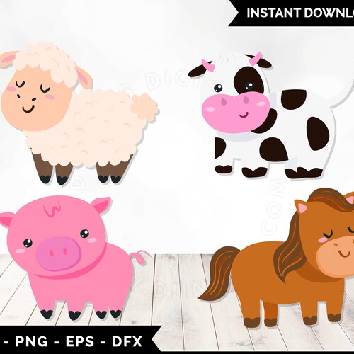 Farm Animal Svg Barnyard Animals Svg Animal Cut Files Farm - Etsy