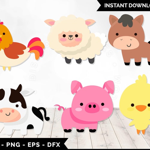 Farm Animal Svg Barnyard Animals Svg Animal Cut Files Farm | Etsy