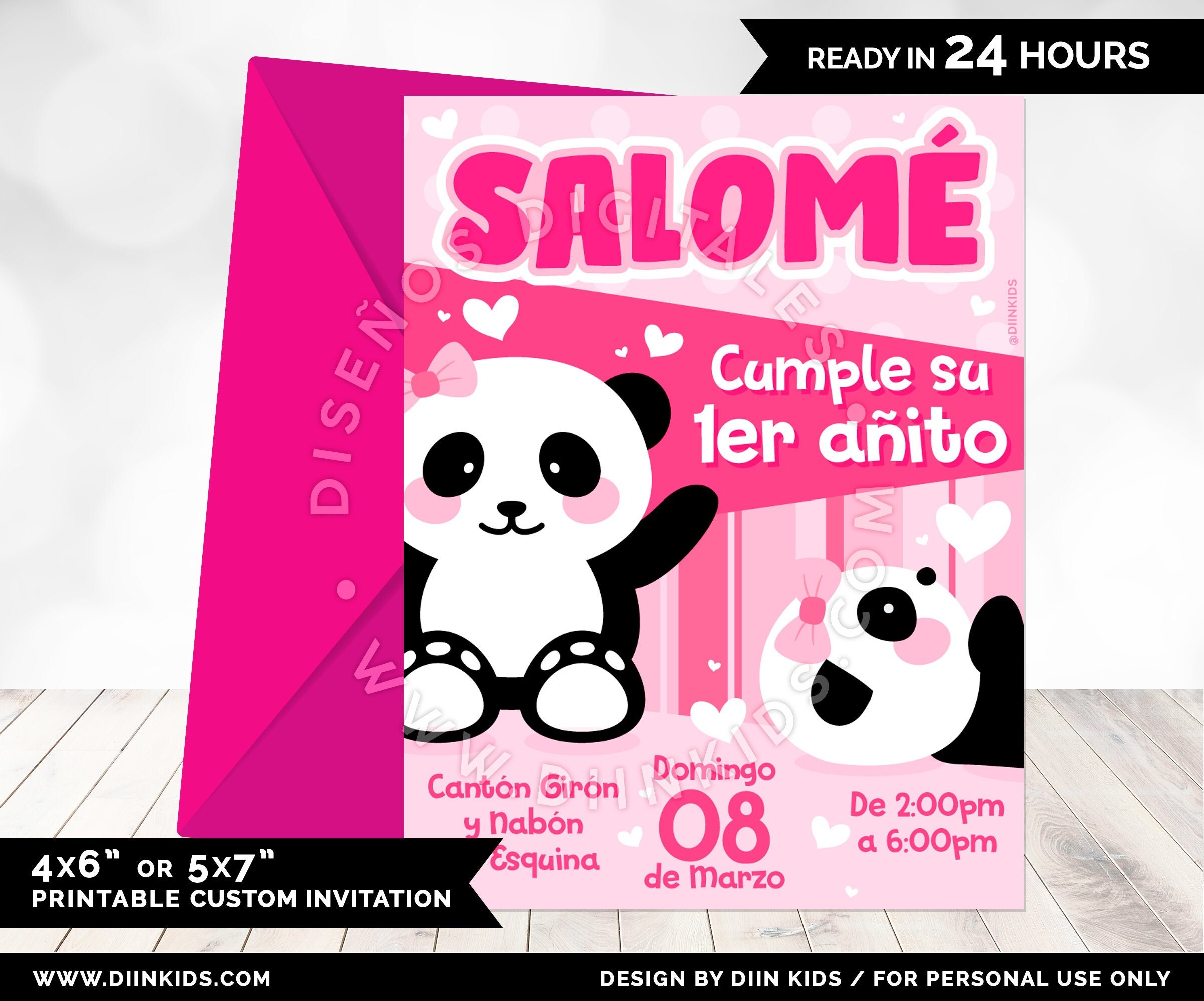Panda Birthday Invitation, Cute Panda Themed Party, Panda Birthday ...