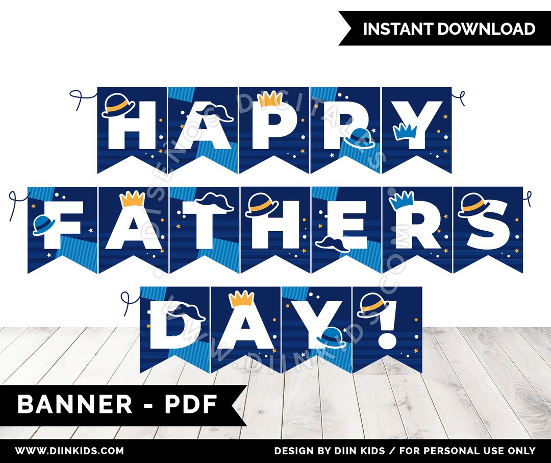 Happy Father's Day Banner, Printable Bunting for Home Father's Day ...