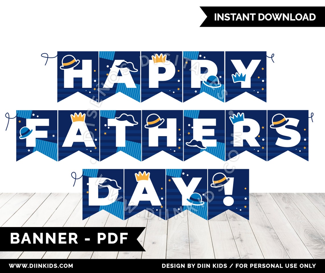 Happy Father's Day Banner, Printable Bunting for Home Father's Day ...