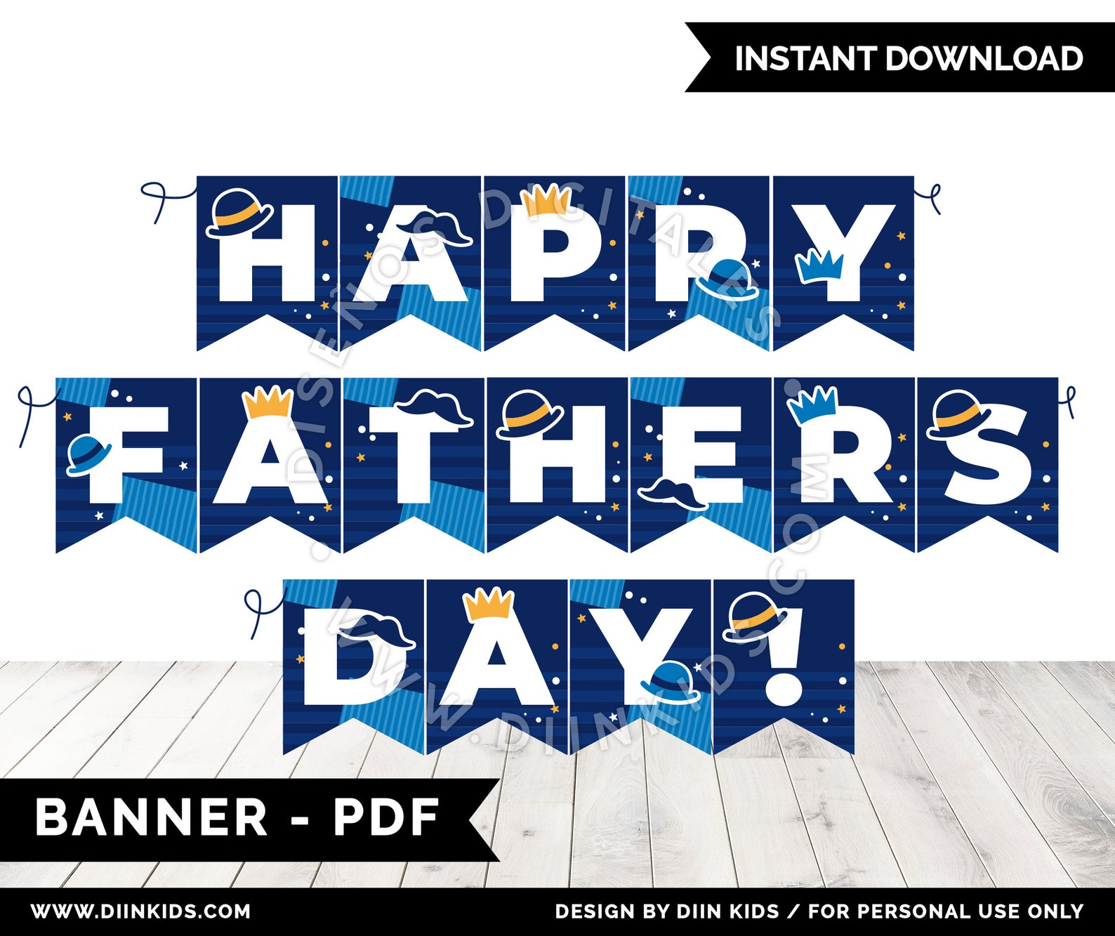 Happy Father's Day Banner, Printable Bunting for Home Father's Day ...