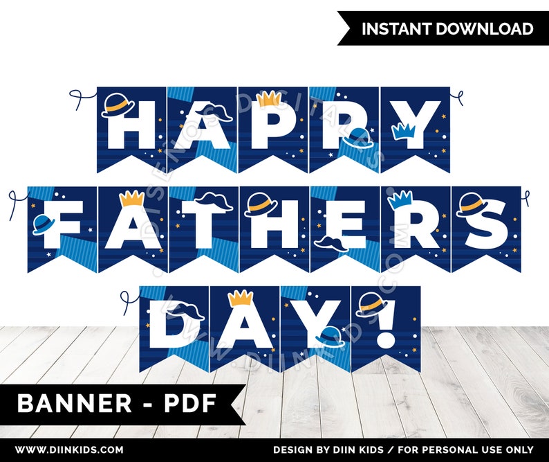 Happy Father's Day Banner, Printable Bunting for Home Father's Day ...