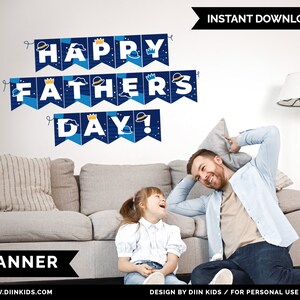 Happy Father's Day Banner, Printable Bunting for Home Father's Day ...