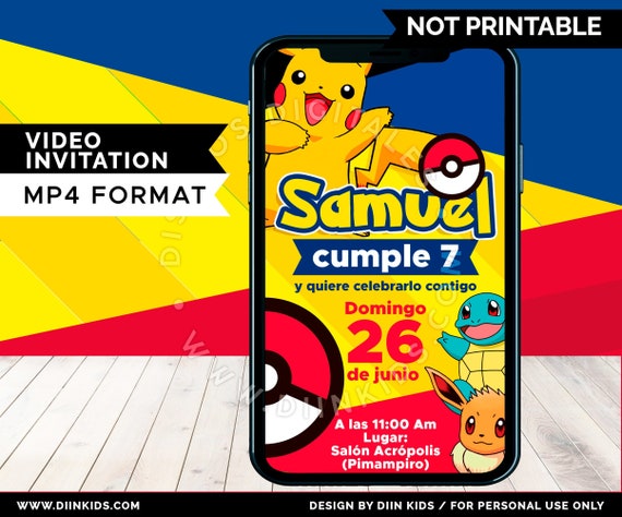 Pokemon Video Invitation Pokemon Birthday Party Pokemon - Etsy
