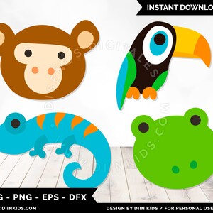 Safari Animals Clip Art, Cute Animals Clipart, Jungle Animals Svg, Wild ...