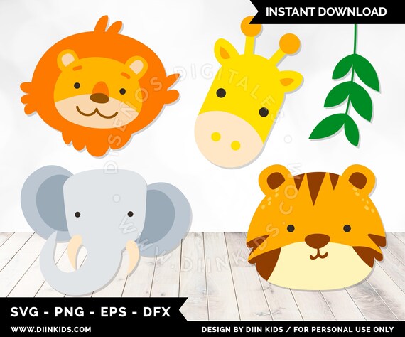 Safari Animals Clip art Cute animals clipart Jungle Animals | Etsy