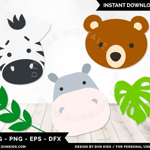 Safari Animals Clip Art, Cute Animals Clipart, Jungle Animals Svg, Wild ...