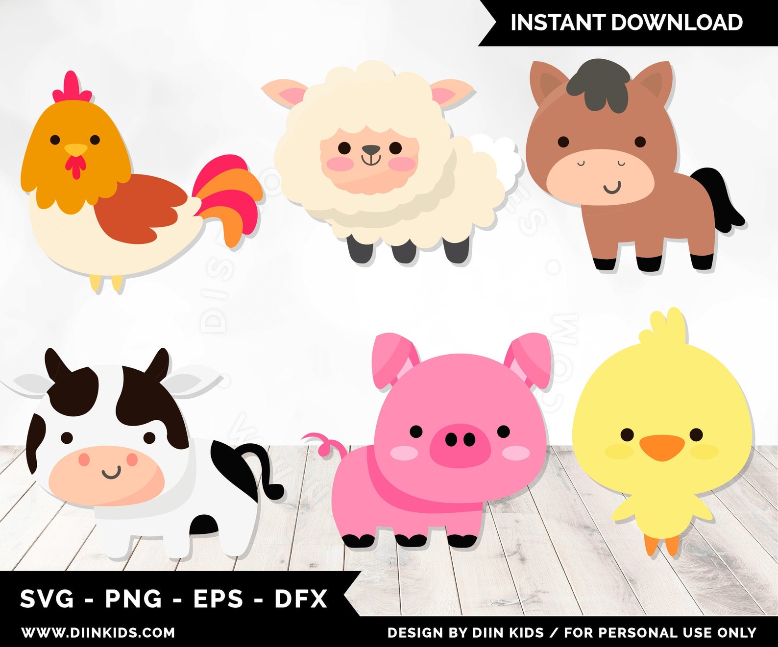 Farm Animal Svg, Barnyard Animals Svg, Animal Cut Files, Farm Animal ...