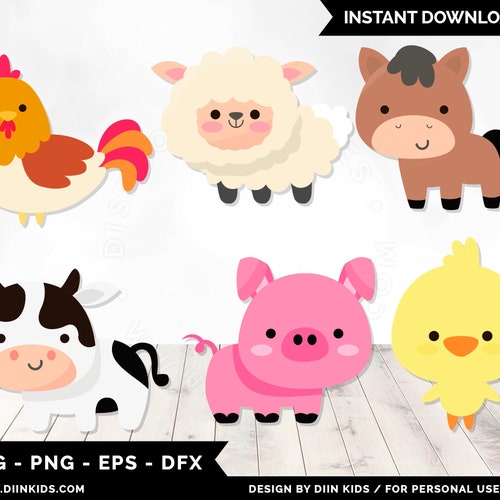 Farm Animal Svg Barnyard Animals Svg Animal Cut Files Farm - Etsy