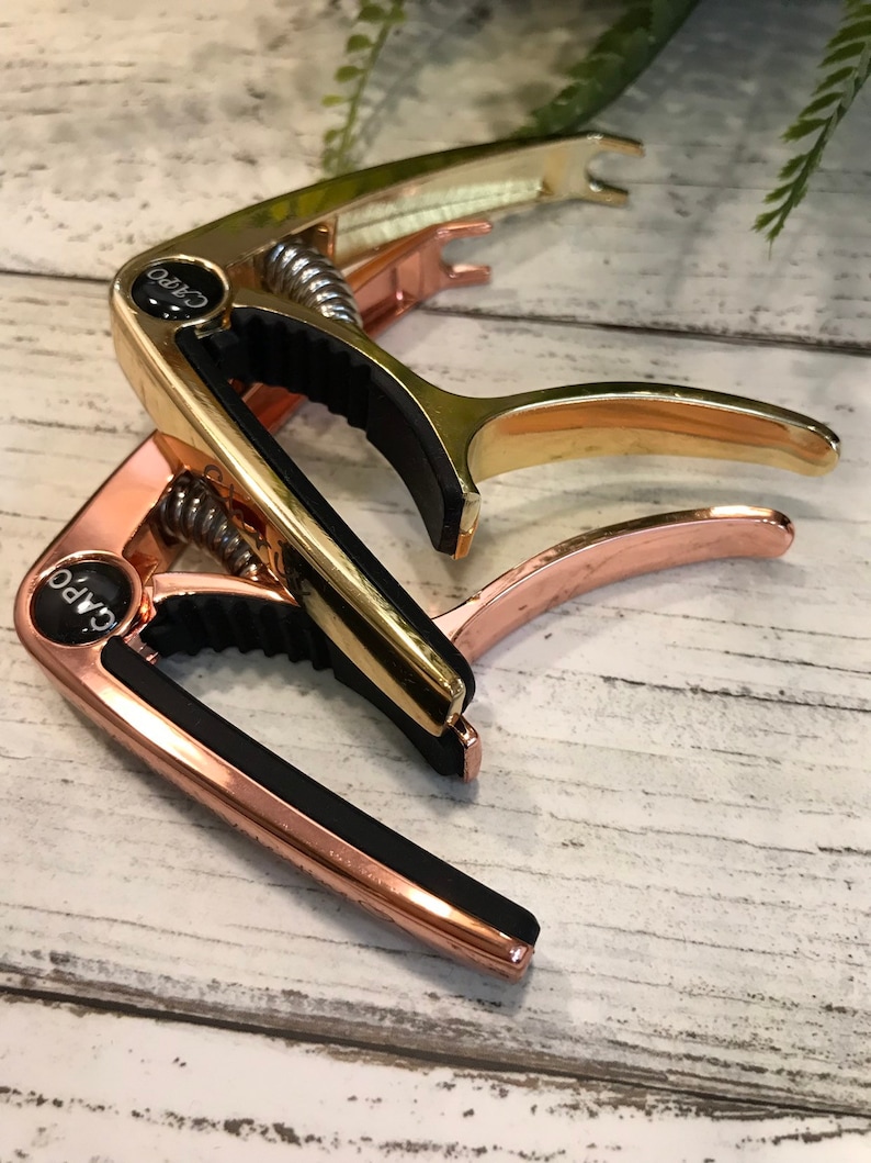 Personalised Mirror Rose Gold Guitar Capo, Customised Message, Free ...