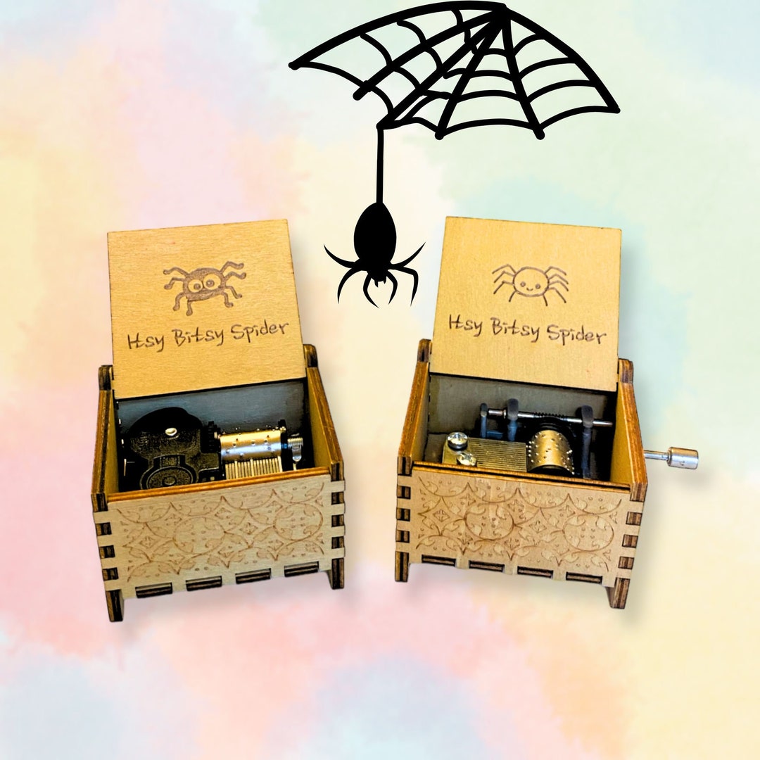 Itsy Bitsy Spider Music Box | Wind-up & Hand-crank Versions | Custom ...