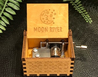 Cute Tiny Hand-cranked Wooden Music Box Custom Engraving - Etsy
