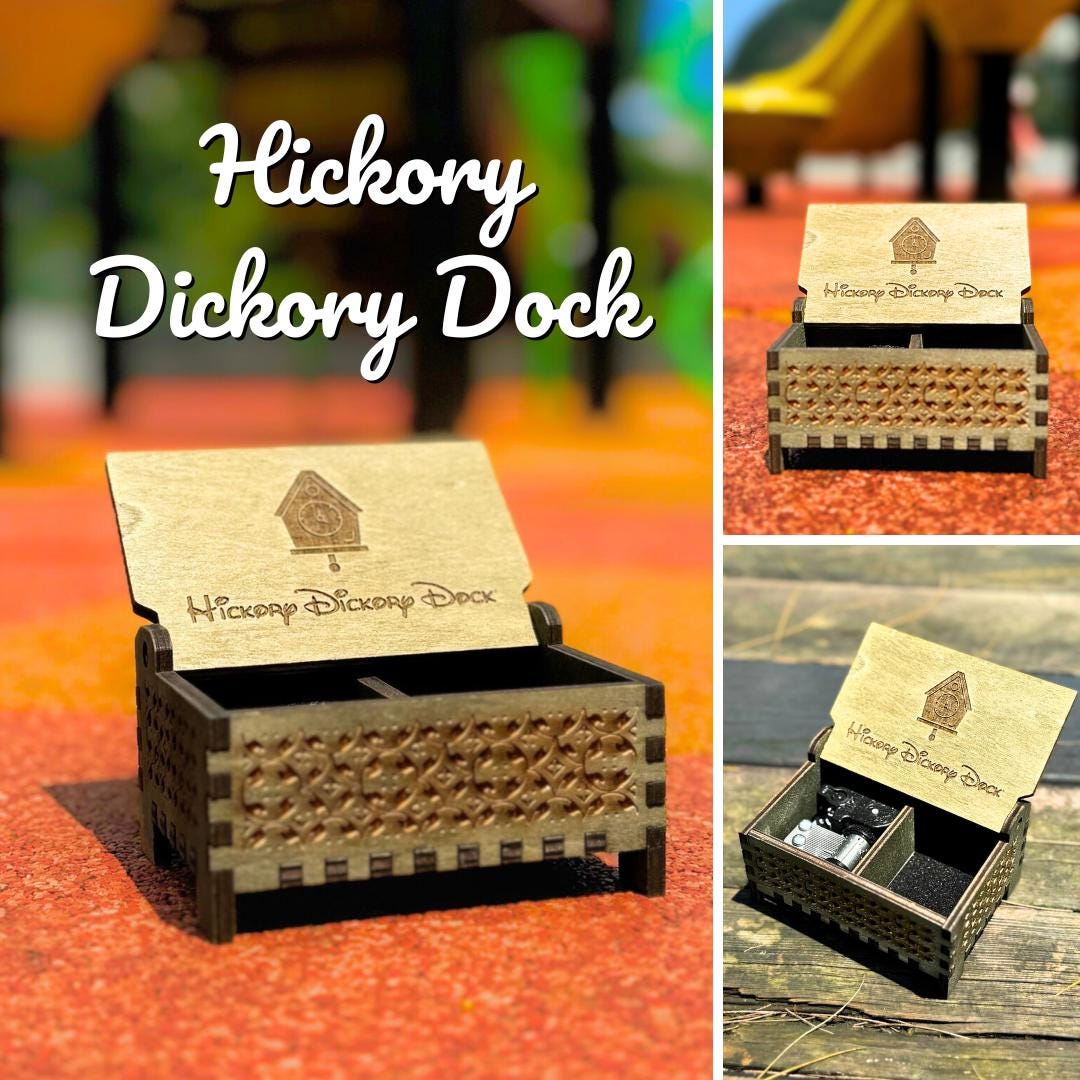 Hickory Dickory Dock Music Box | Keepsake Compartment | Wind-up & Hand ...