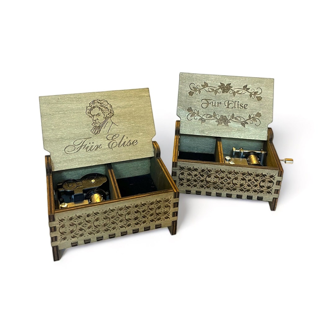 Für Elise Music Box | Keepsake Compartment | Wind-up & Hand-crank Model ...