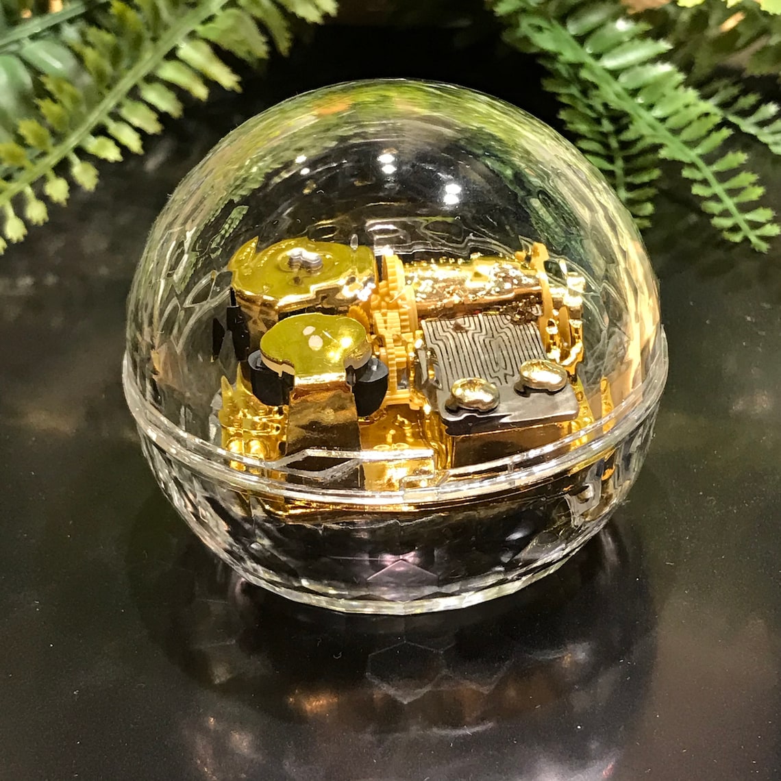 Globe-shaped Transparent Music Box Golden Wind-up Movement - Etsy