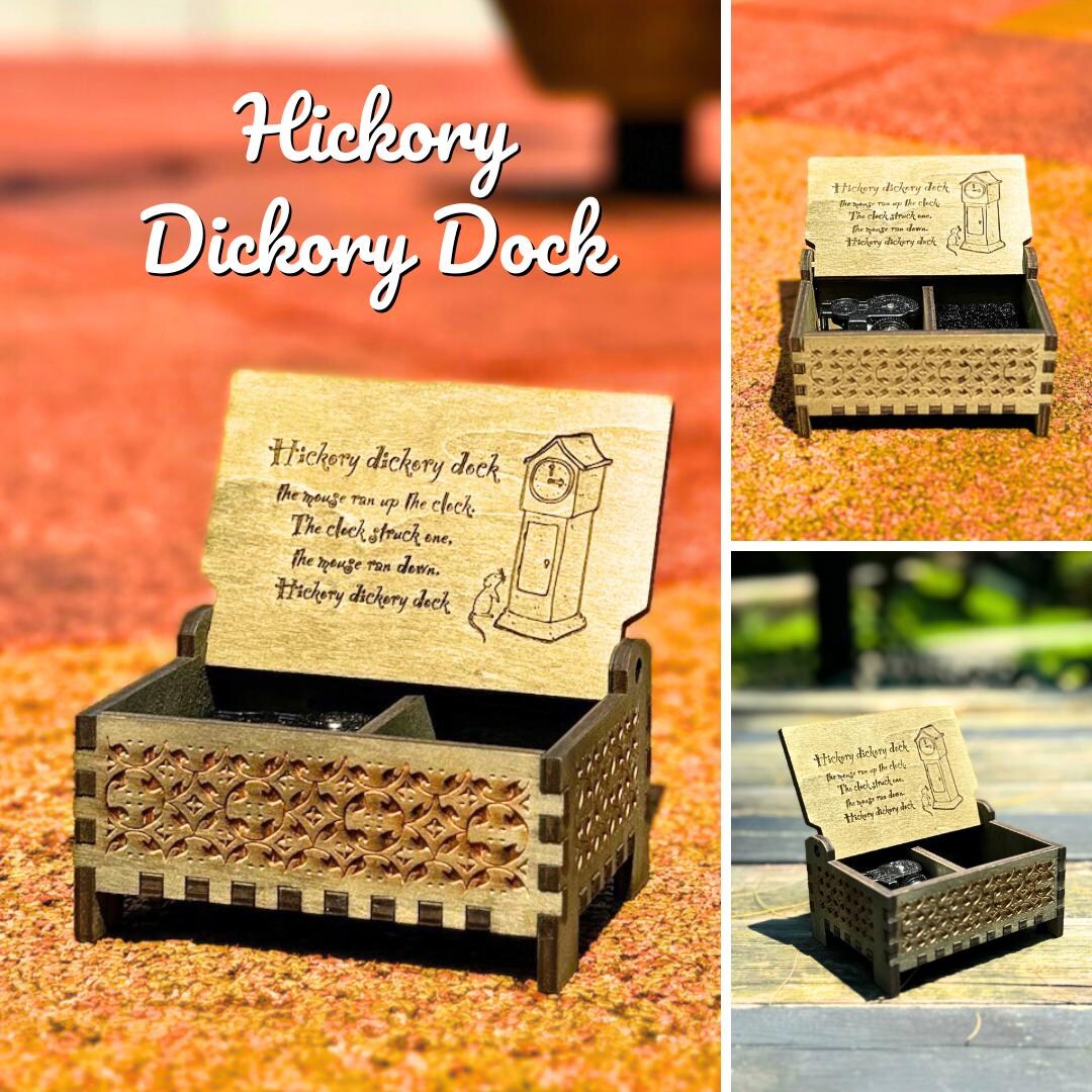 Hickory Dickory Dock Music Box | Keepsake Compartment | Wind-up & Hand ...