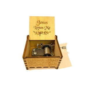 Jesus Loves Me | Wind-up and Hand-crank Wooden Music Box | Custom ...