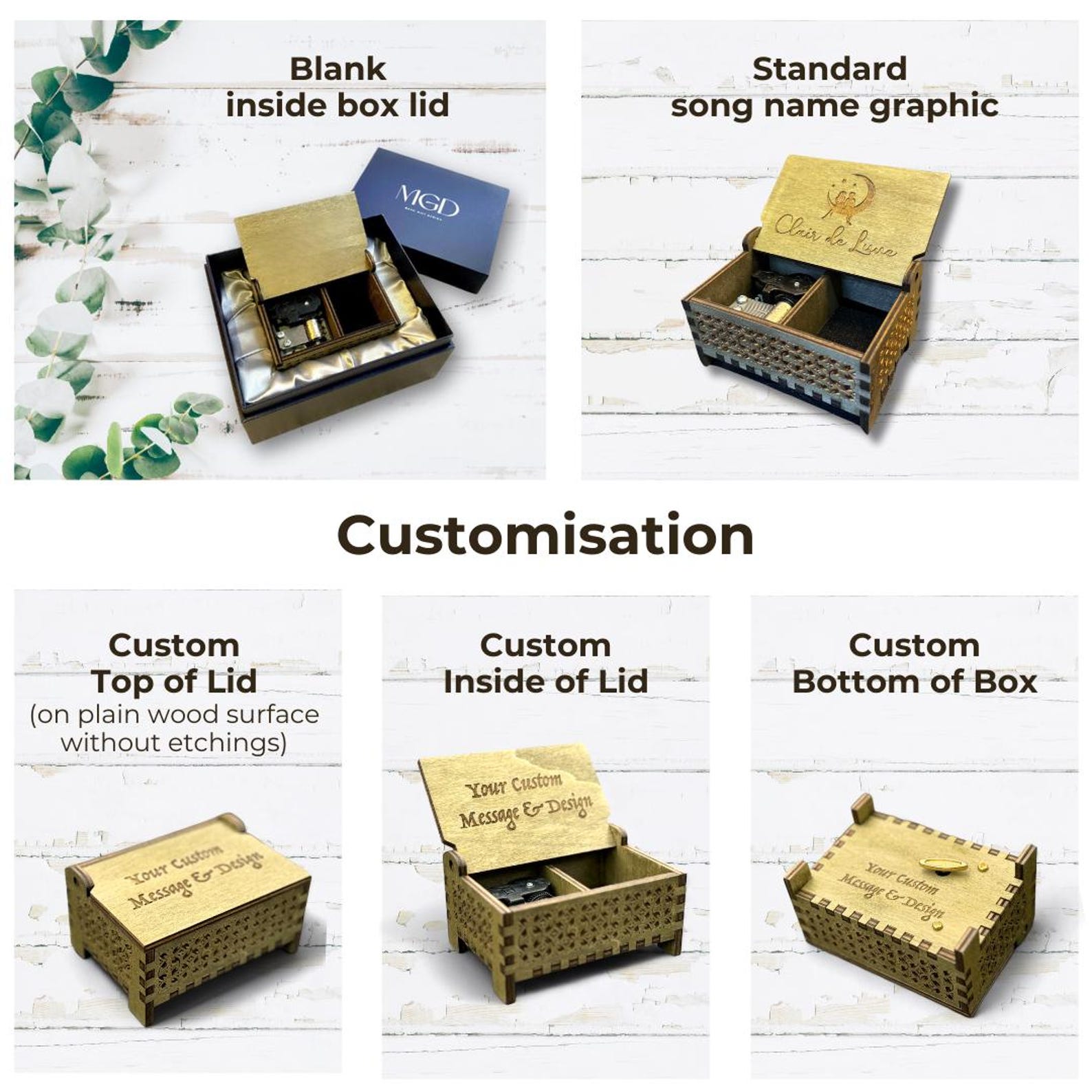 Schubert's Lullaby Music Box | Custom Engraving | Keepsake Compartment ...