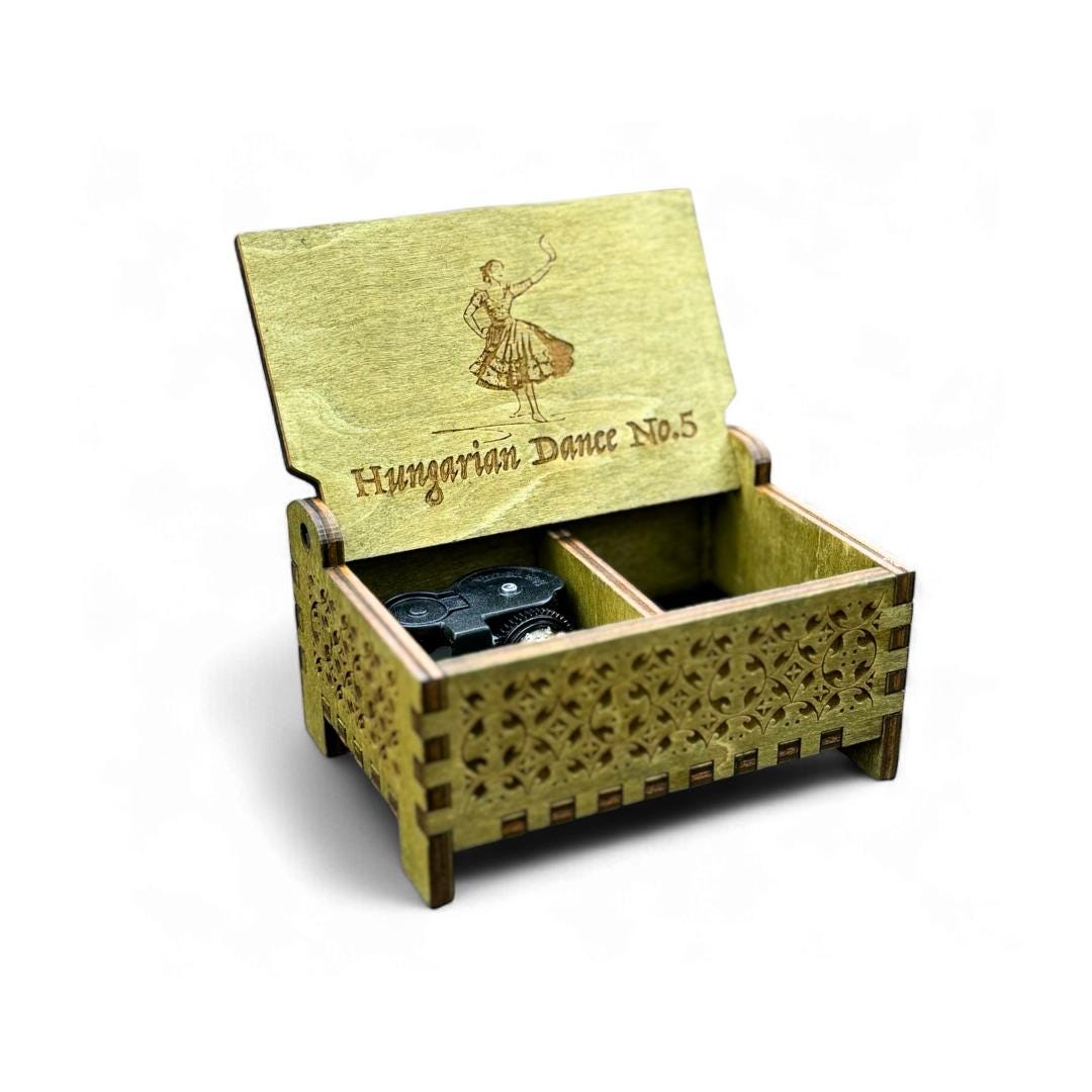 Hungarian Dance No.5 Wooden Music Box | Custom Engraving | Wind-up ...