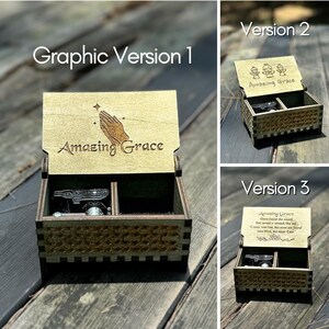 Amazing Grace | Wooden Music Box | Keepsake Compartment | Wind-up ...