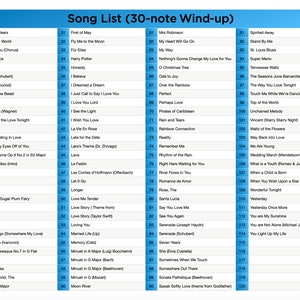 30-note Premium Wind-up Wooden Music Box | Choice of Over 100 Favorite ...