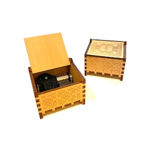 Wooden Wind-up Music Box | Custom Engraving | Choice of Over 100 All ...