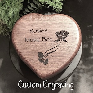 Heart-shaped Wind-up Music Box | Maple Wood | Rosewood | Walnut ...
