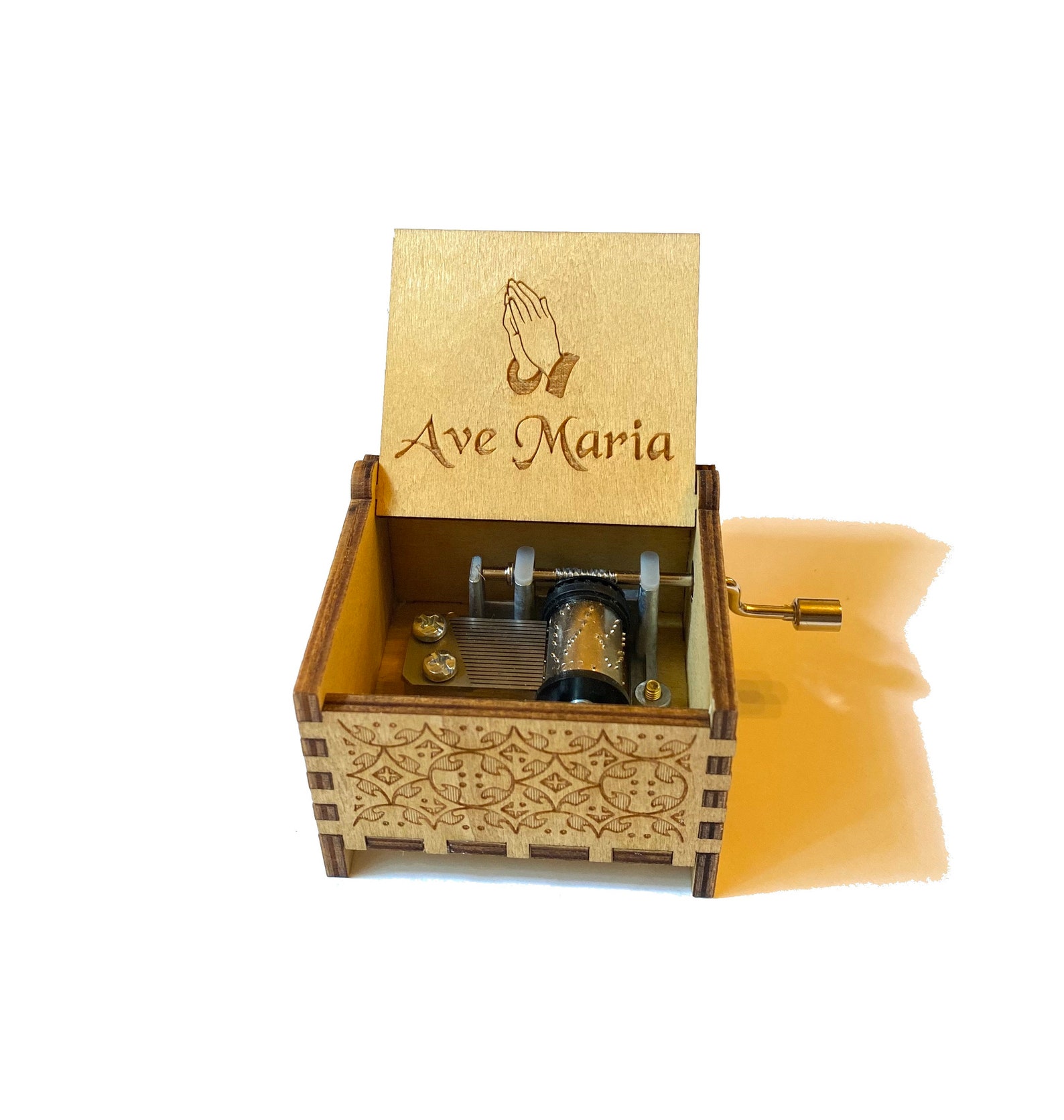 Ave Maria | Wooden Music Box| Wind-up & Hand-crank Versions | Custom ...