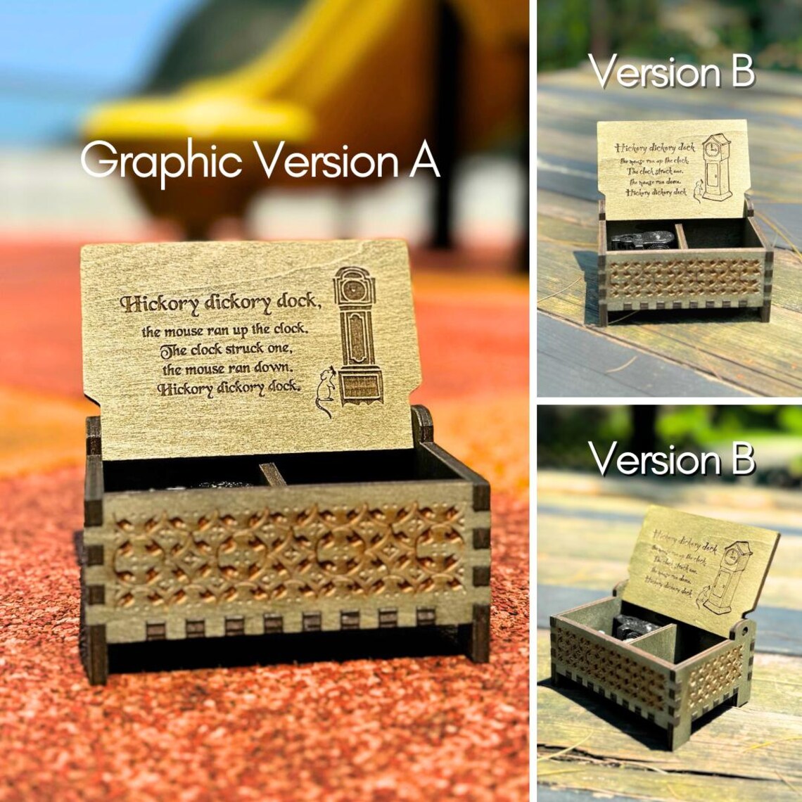 Hickory Dickory Dock Music Box | Keepsake Compartment | Wind-up & Hand ...