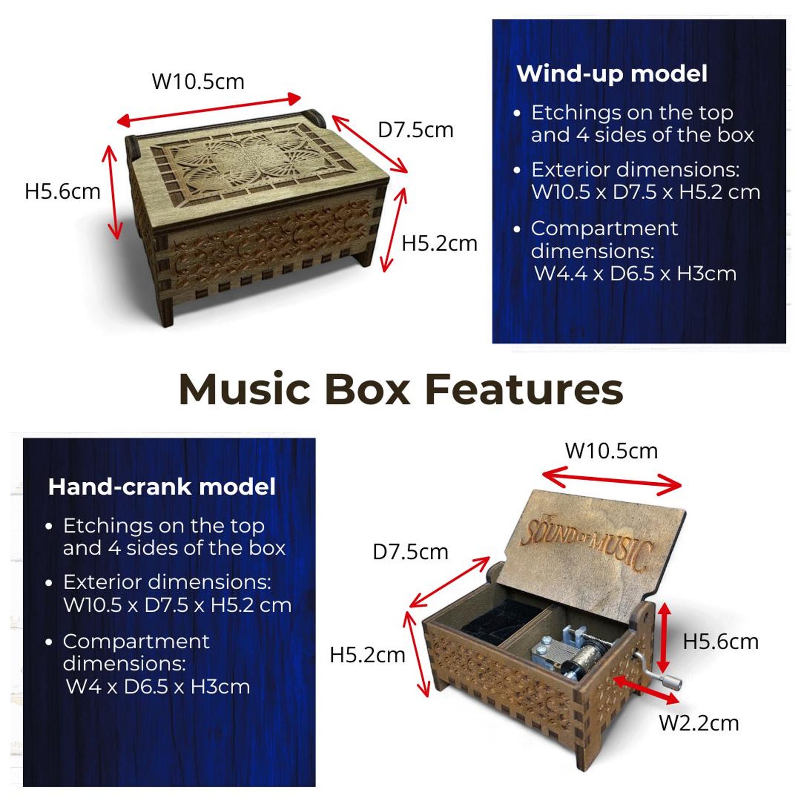 Hickory Dickory Dock Music Box | Keepsake Compartment | Wind-up & Hand ...