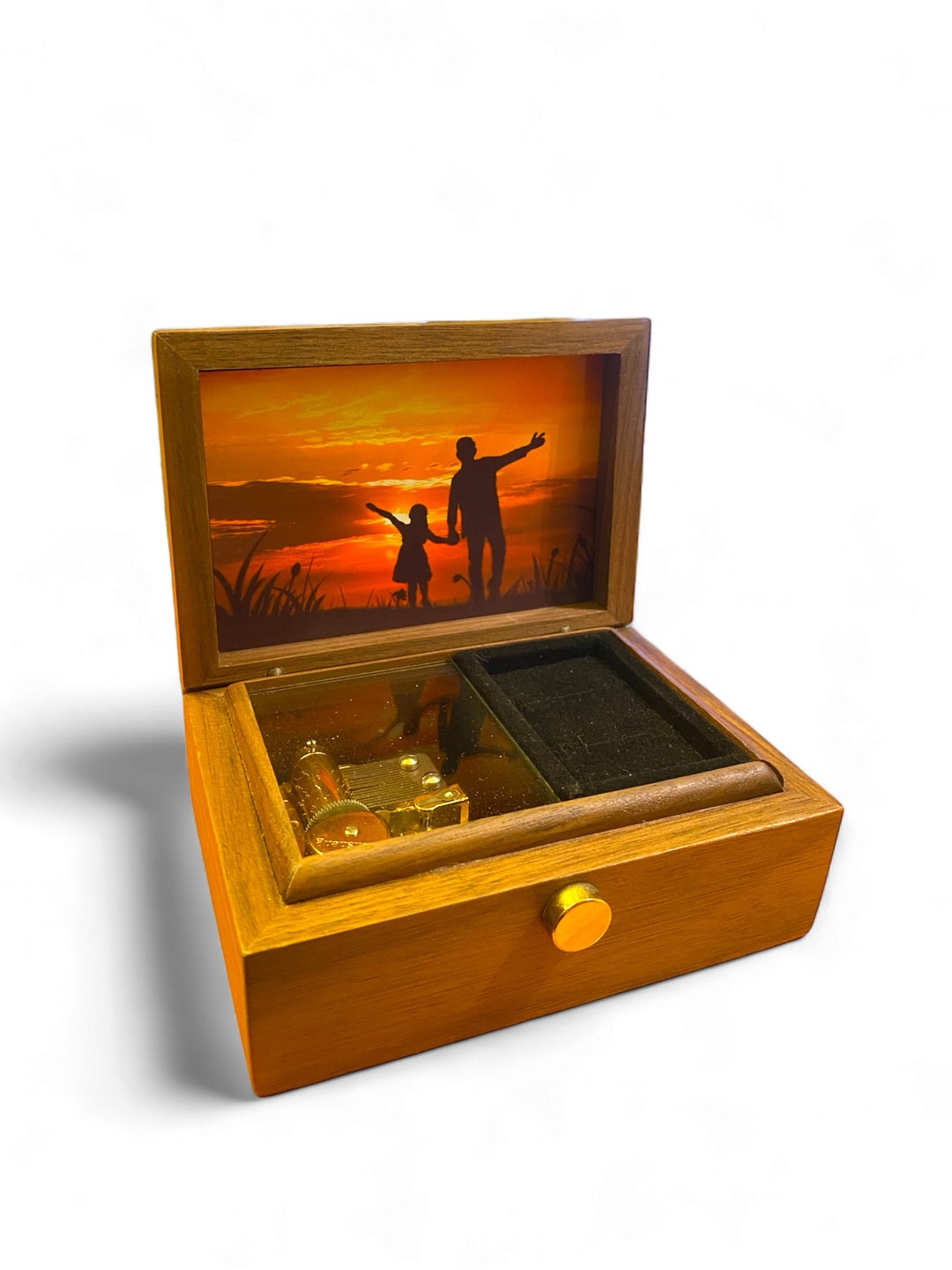 Premium Walnut Wind-up Music Box | Custom Tune | Custom Engraving ...