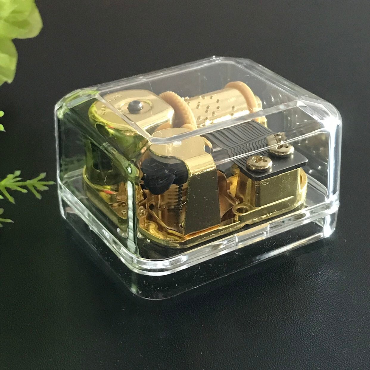 Transparent Music Box | Golden Wind-up Movement | Choice of Over 100 ...