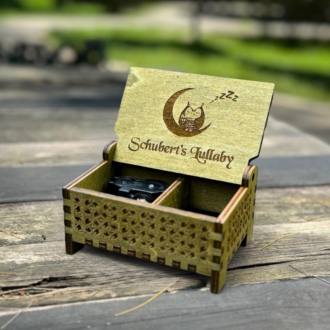 Schubert's Lullaby Music Box | Custom Engraving | Keepsake Compartment ...
