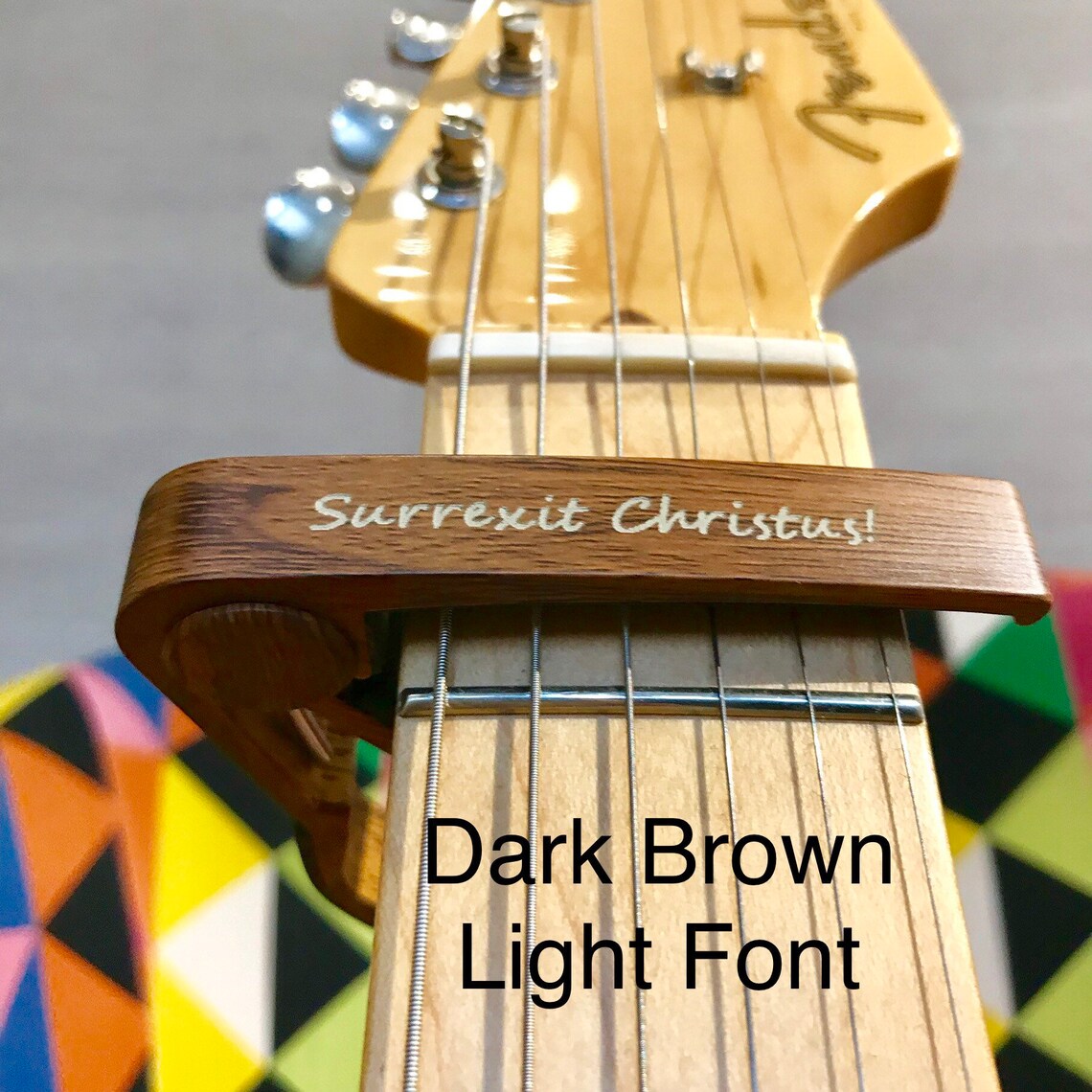 Personalised Wood Pattern Guitar Capo Customised Message - Etsy