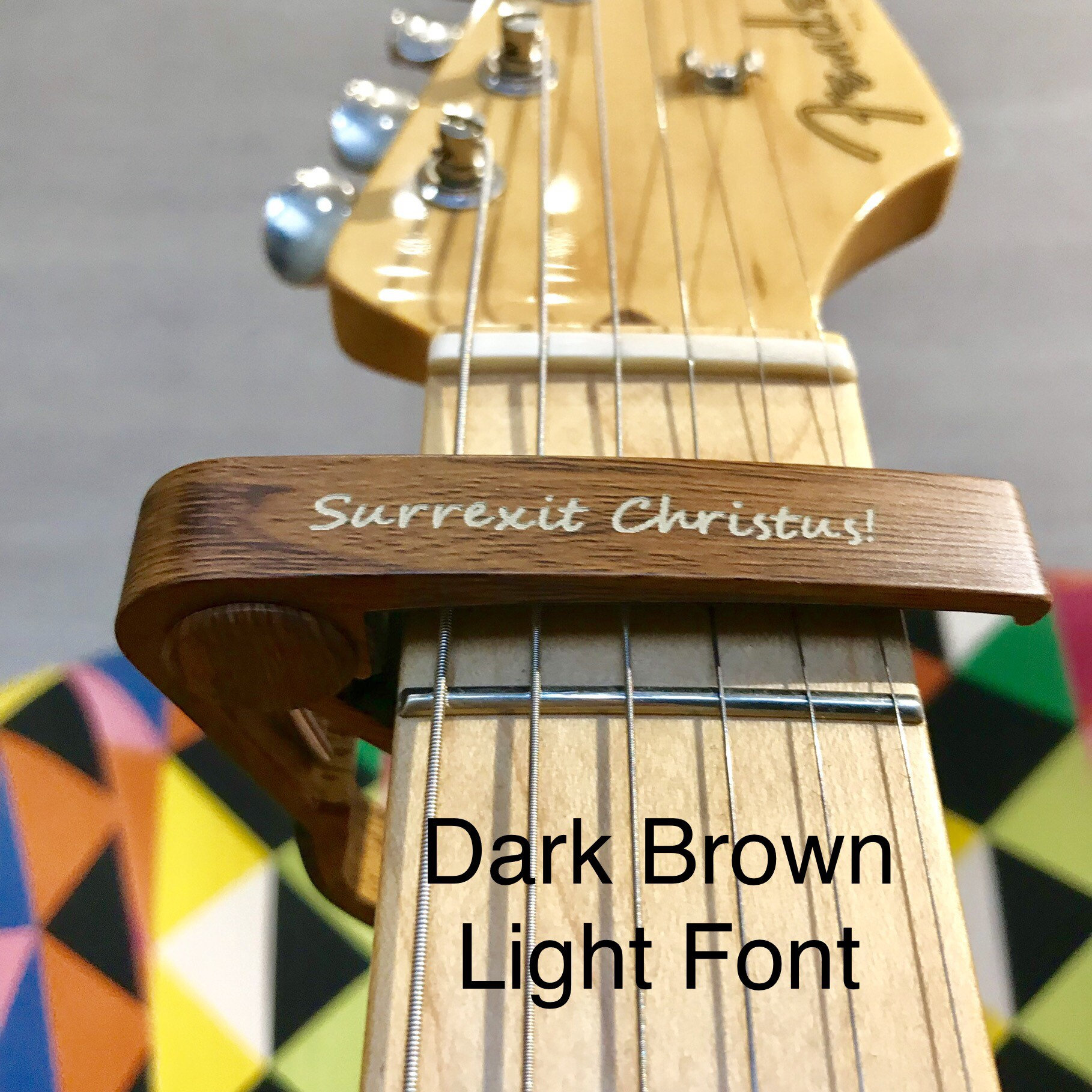 Personalised Wood Pattern Guitar Capo Customised Message - Etsy