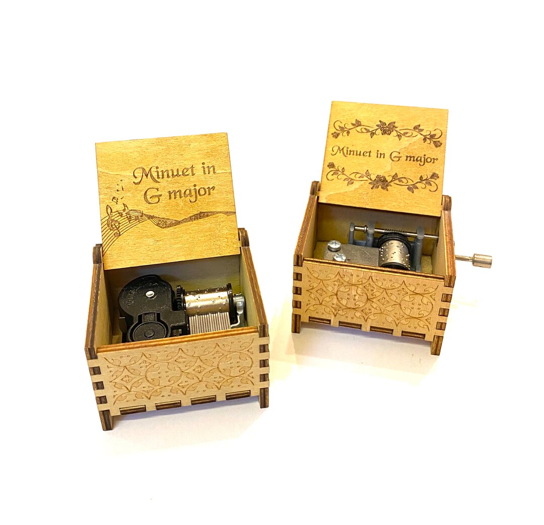 Minuet in G Major | Bach | Wooden Music Box | Wind-up & Hand-crank ...