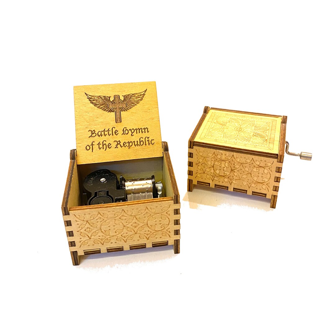 Battle Hymn of the Republic | Wooden Music Box| Wind-up & Hand-crank ...